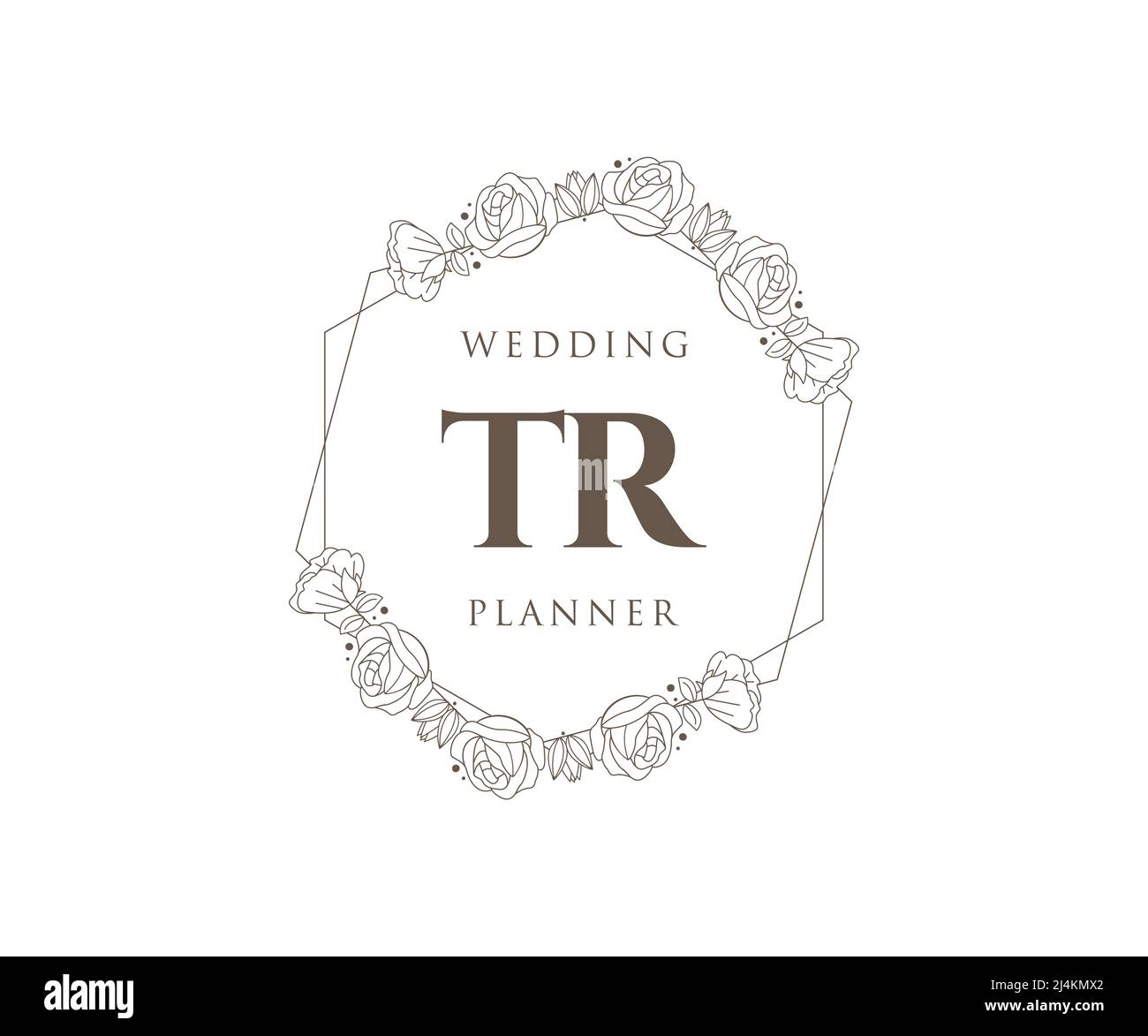 TR Initials letter Wedding monogram logos collection, hand drawn modern ...