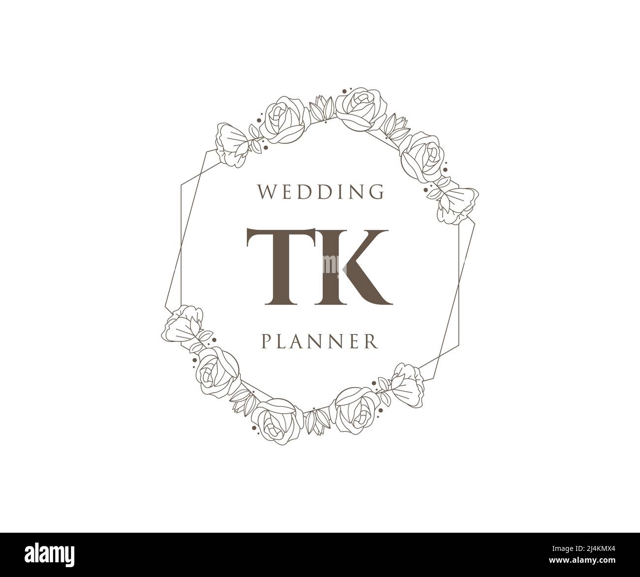 TK Initials letter Wedding monogram logos collection, hand drawn modern ...