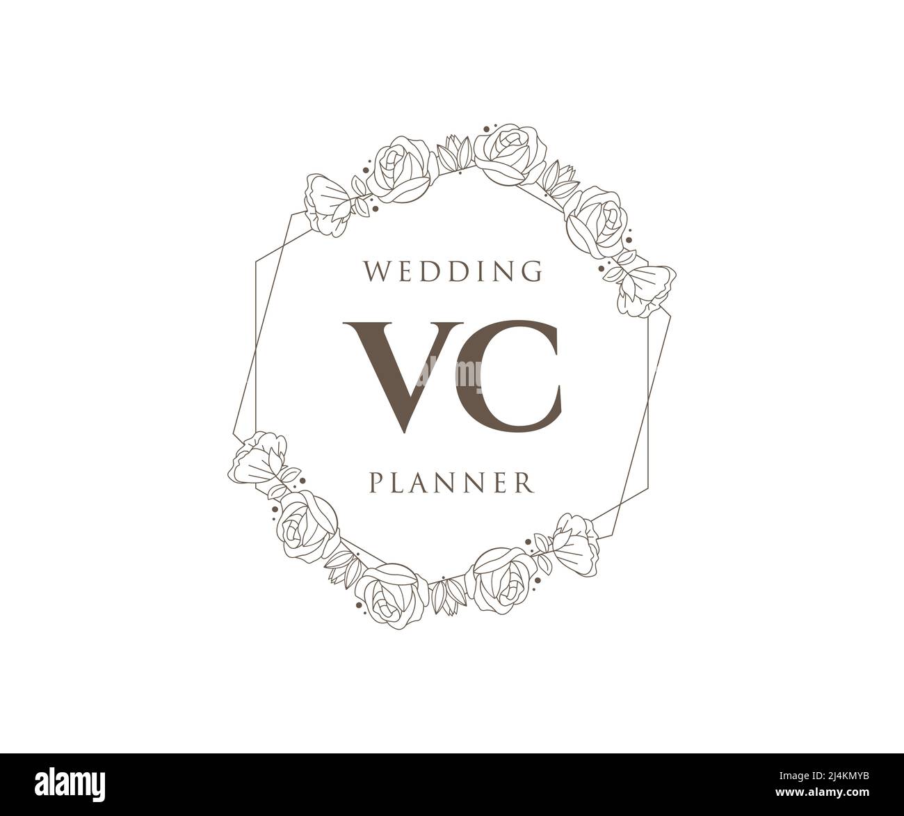 VC Initials letter Wedding monogram logos collection, hand drawn modern ...
