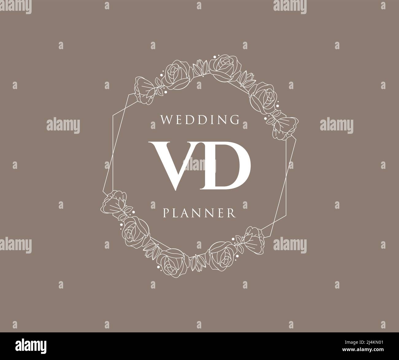 VD Initials letter Wedding monogram logos collection, hand drawn modern ...
