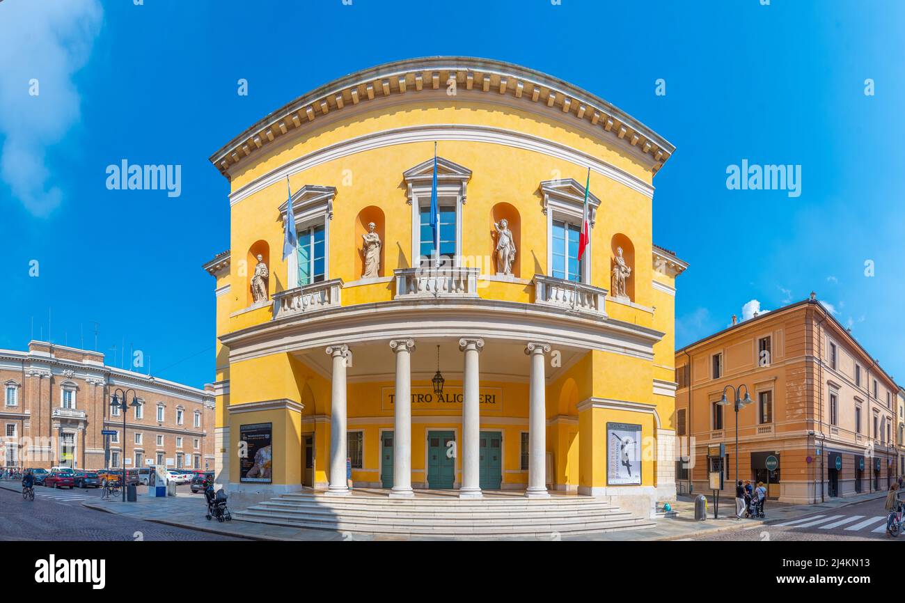 Ravenna, Italy, September 1, 2021: Teatro Alighieri in the center of ...