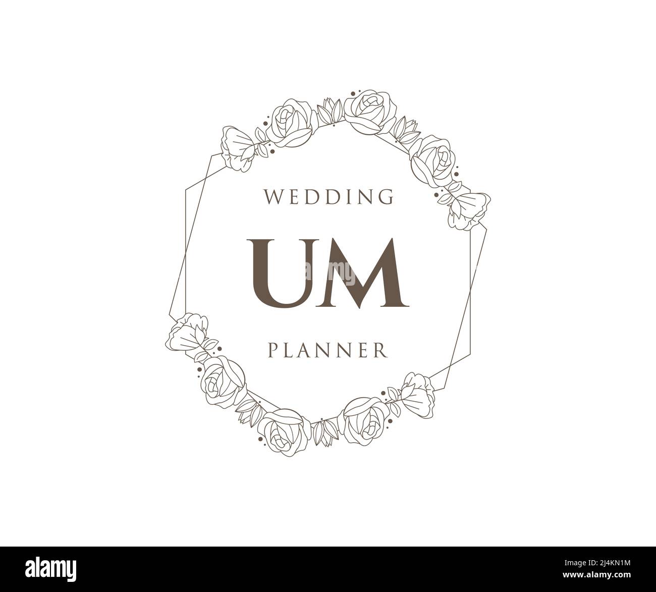 UM Initials letter Wedding monogram logos collection, hand drawn modern ...