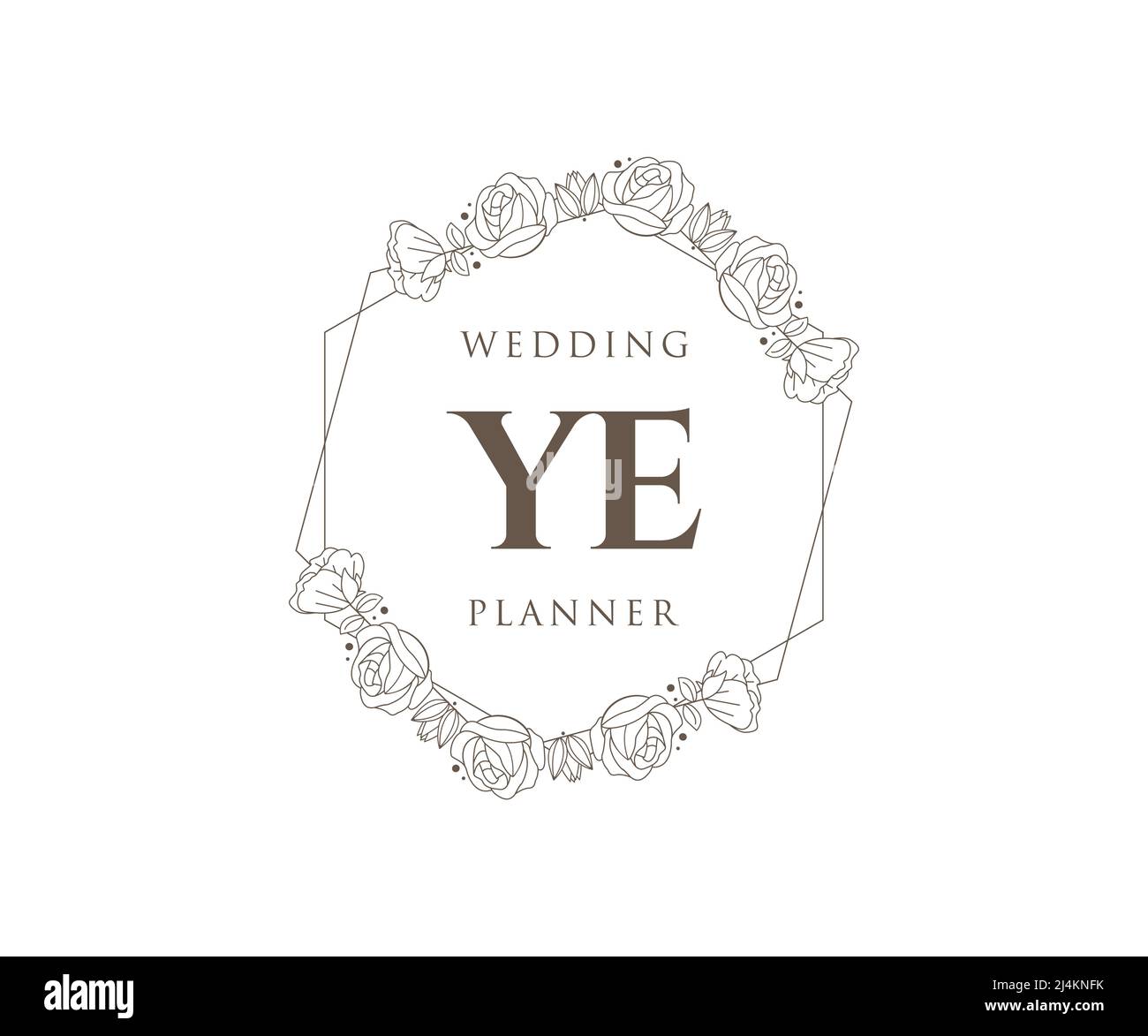 YE Initials letter Wedding monogram logos collection, hand drawn modern ...