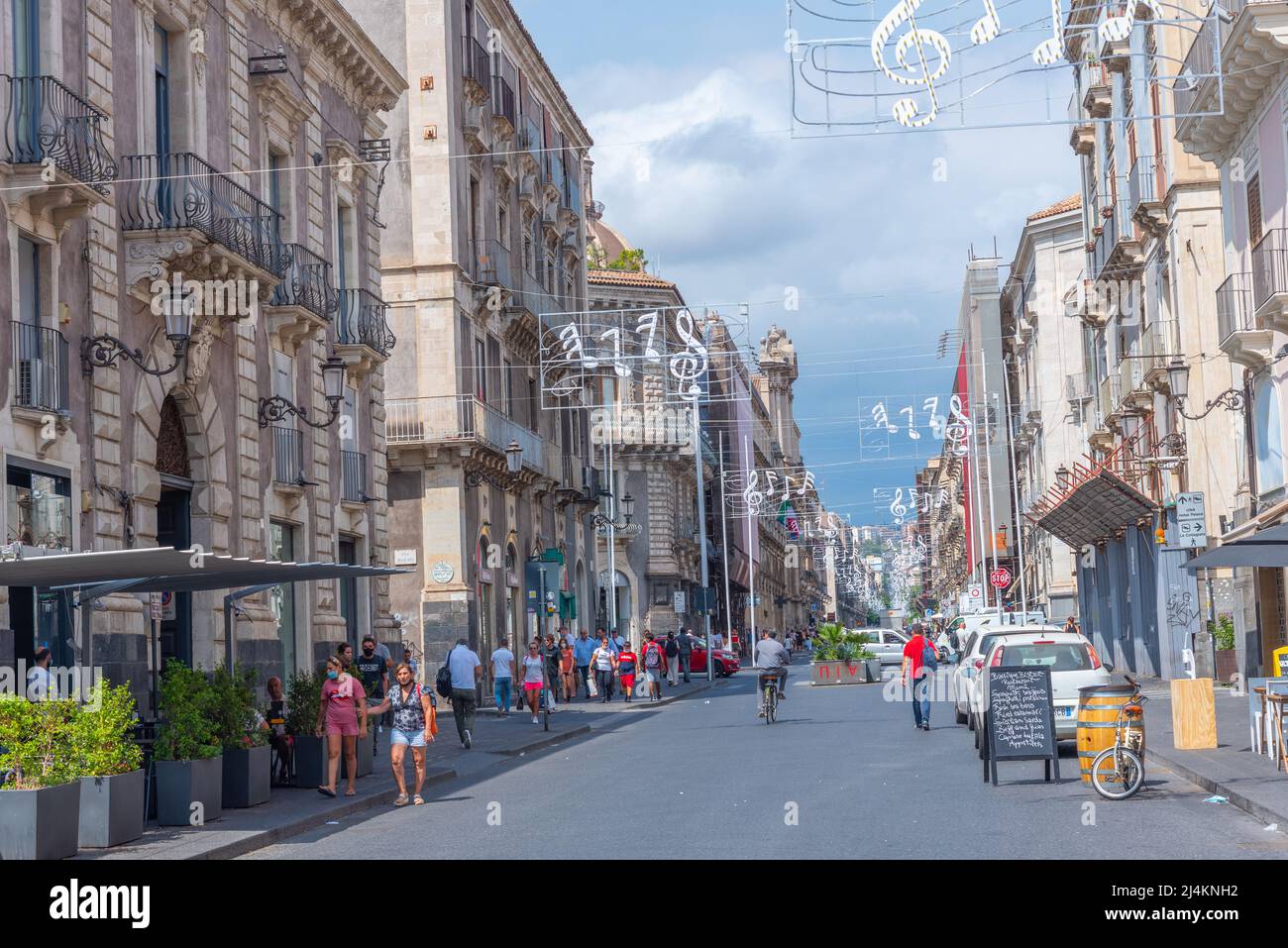 Catania, Italy, September 5, 2021: View of via etnea street in Catania ...