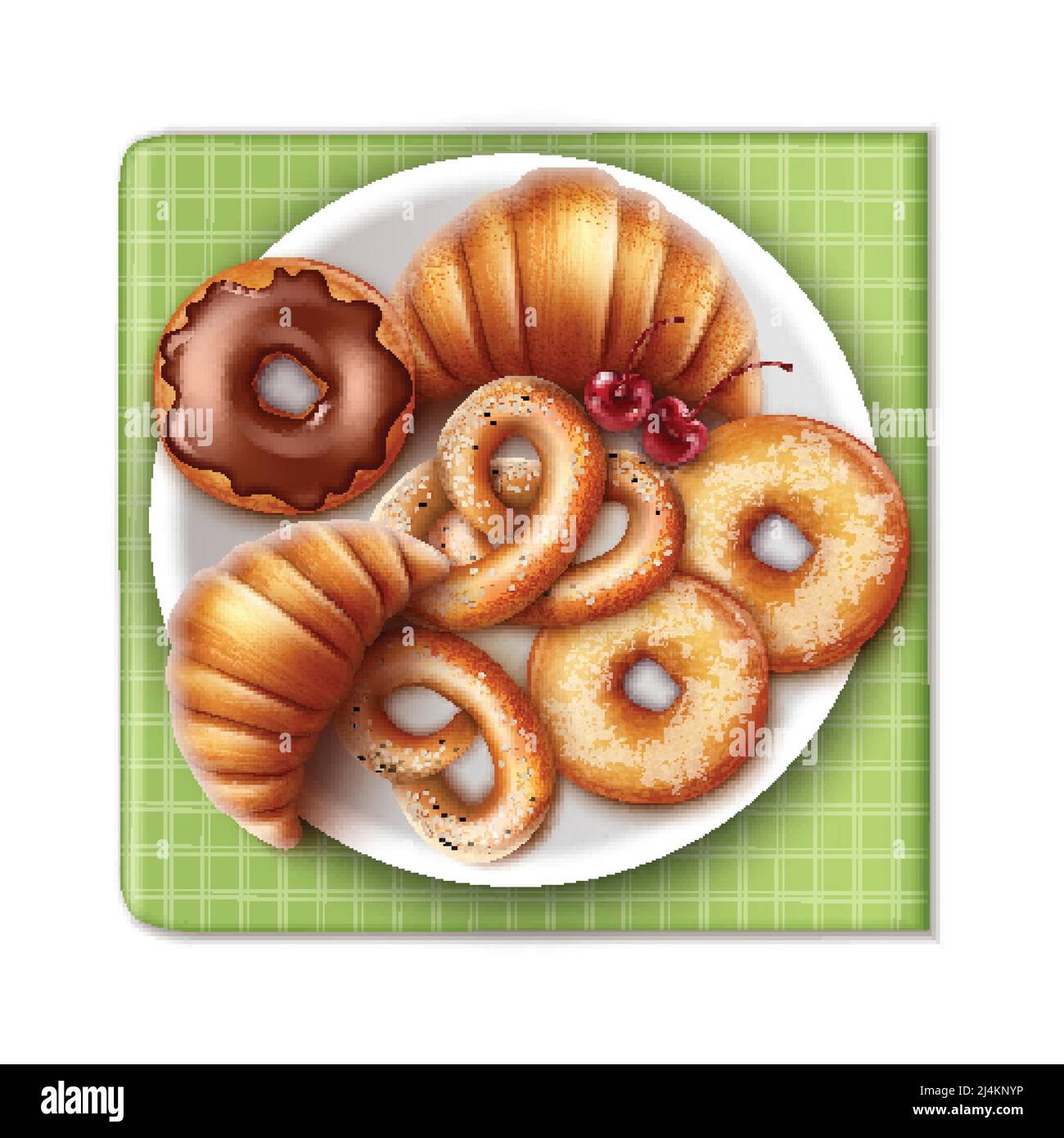 Croissants and donuts Cut Out Stock Images & Pictures - Alamy