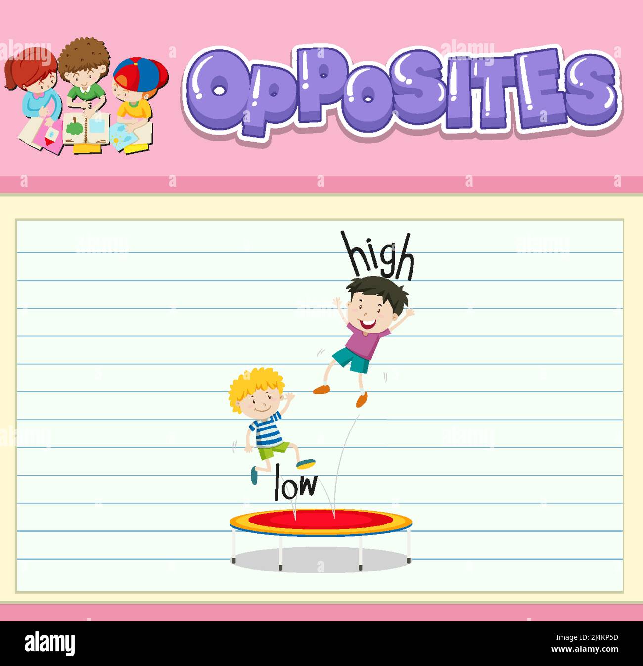 Opposite words with pictures for kids illustration Stock Vector Image ...