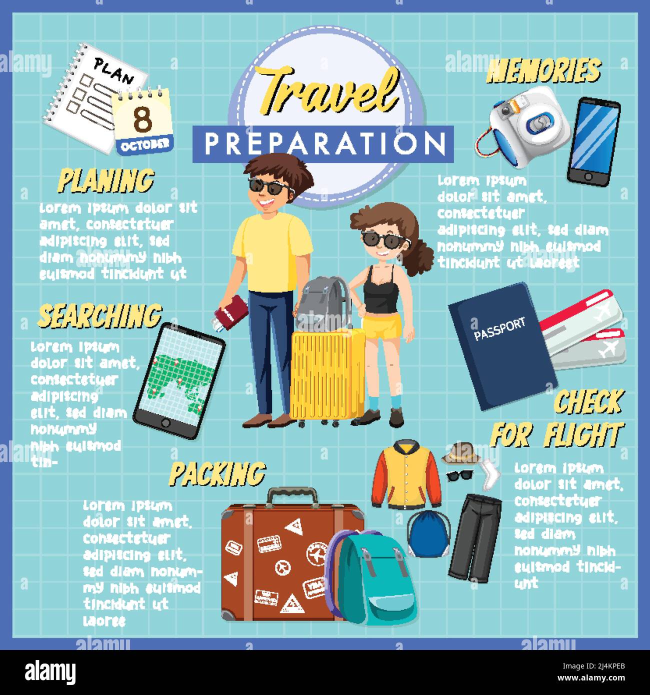Travel preparation infographic design illustration Stock Vector Image ...