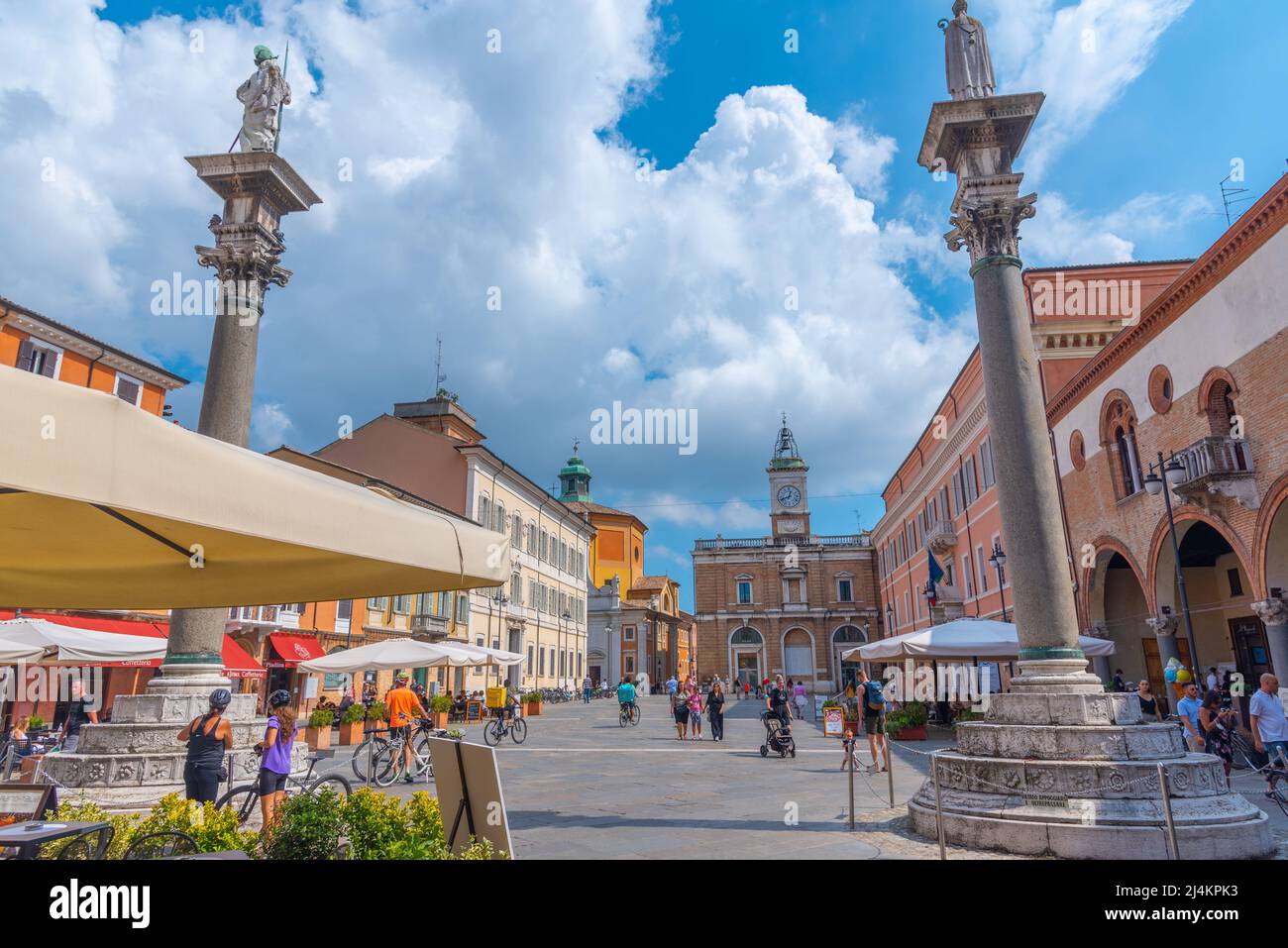 Ravenna, Italy, September 1, 2021: People are strolling through Piazza ...