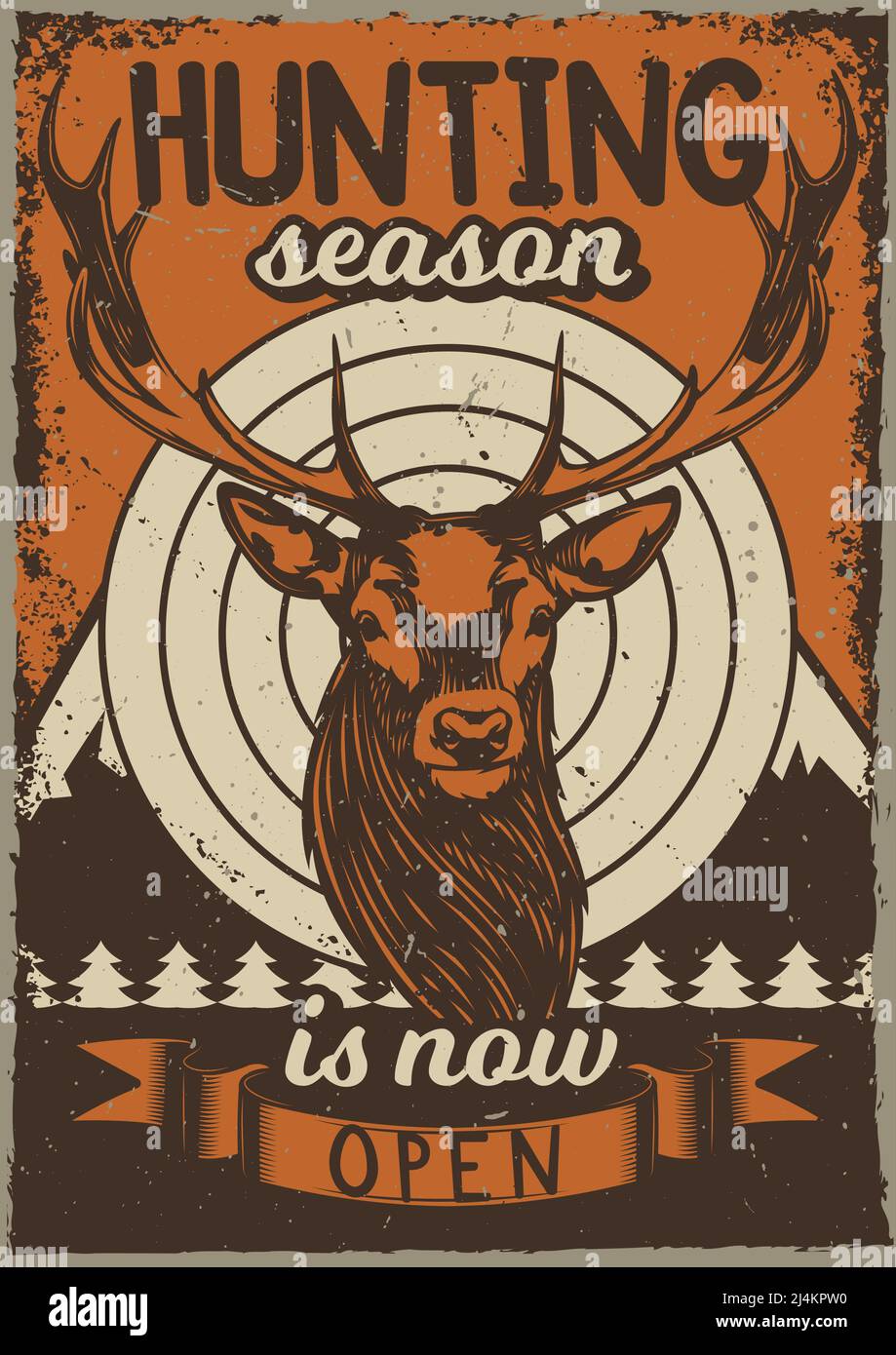 Hunting season vintage poster Stock Vector Images - Alamy