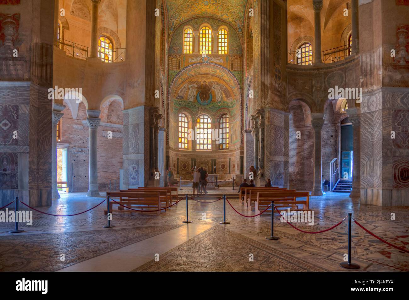 Ravenna, Italy, September 1, 2021: Decoration inside of Basilica San Vitale in Italian town ...