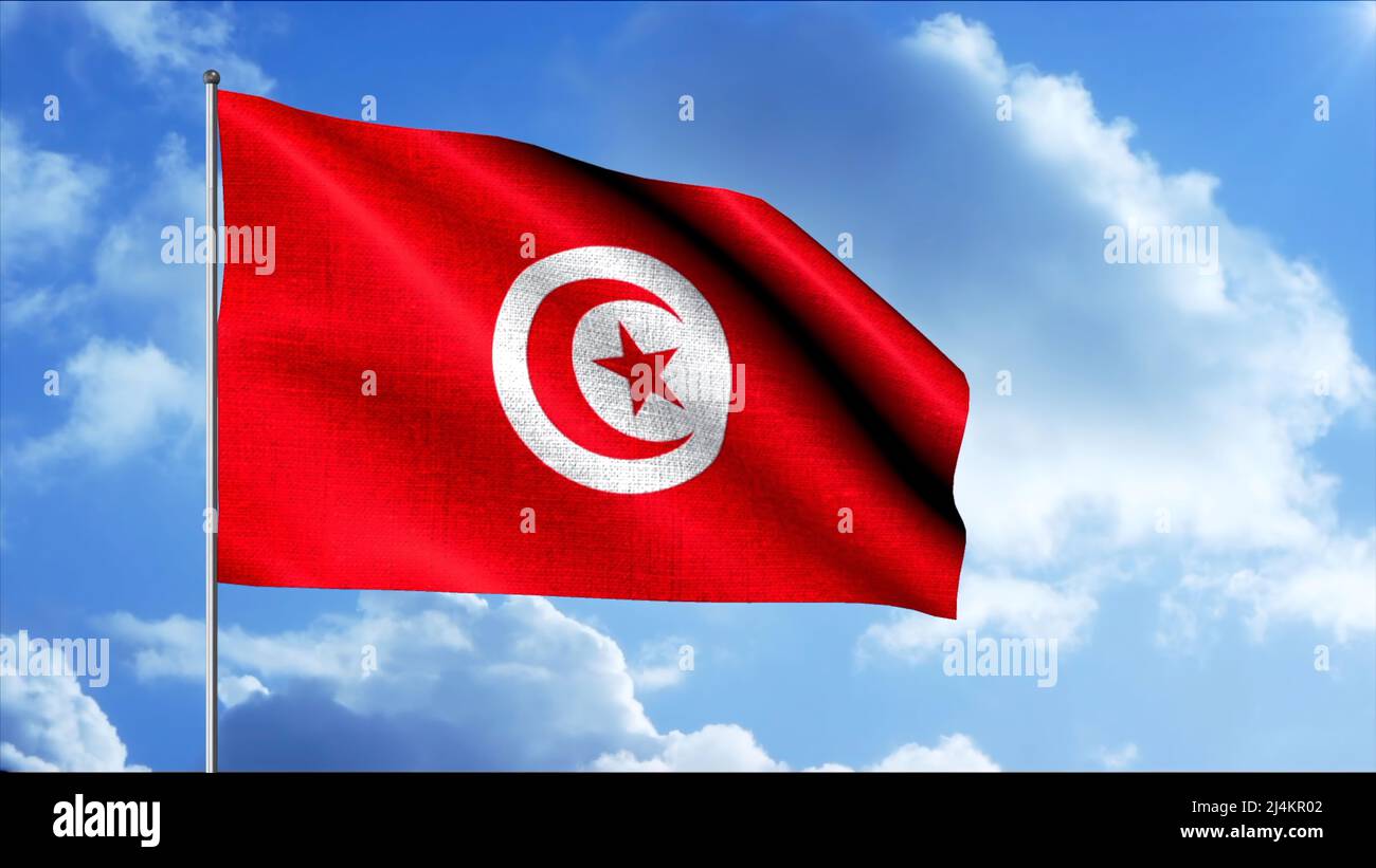 Tunisia flag waving animation national hi-res stock photography and ...