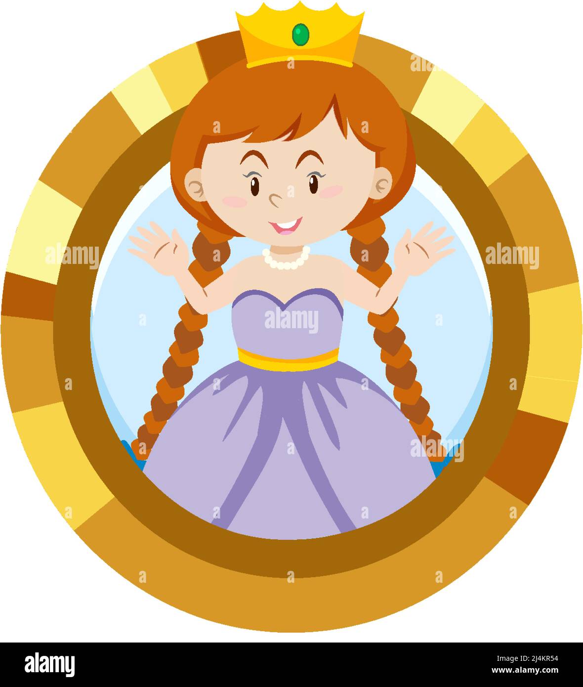Cute princess cartoon character illustration Stock Vector Image & Art ...