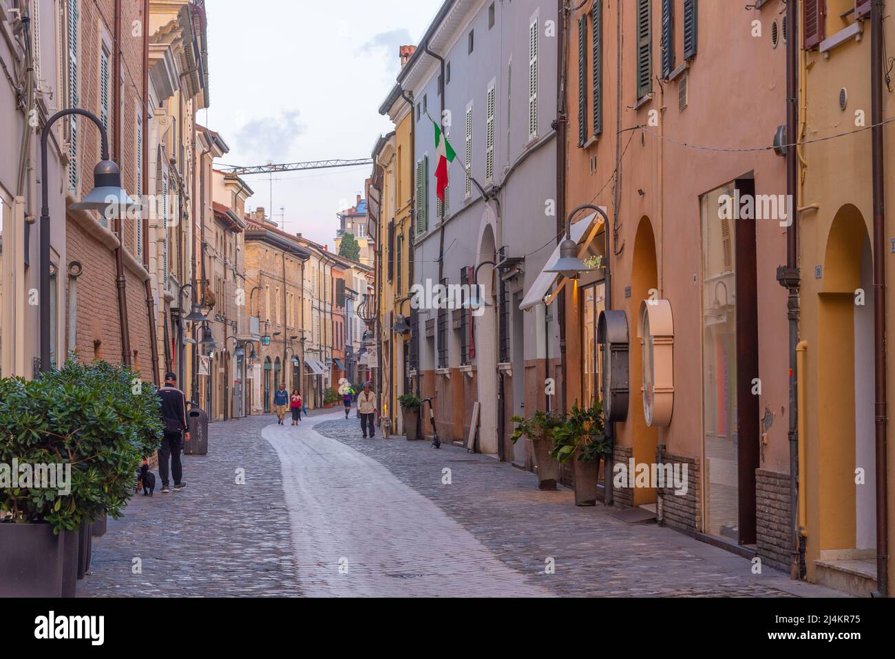 Ravenna, Italy, September 1, 2021: Commercial street in the center of ...