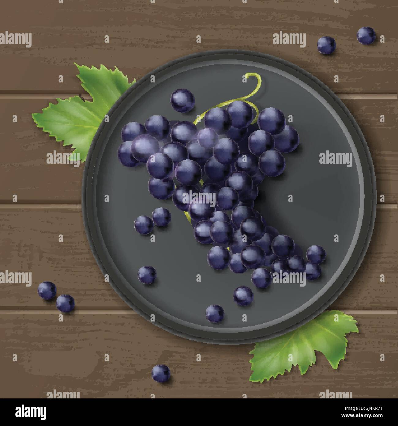 Grapes on plate Stock Vector Images - Alamy