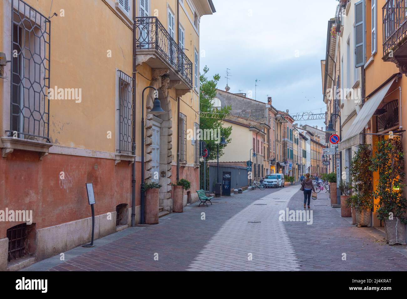 Ravenna, Italy, September 1, 2021: Commercial street in the center of ...