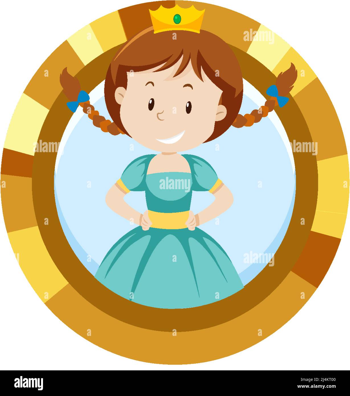 Cute princess cartoon character illustration Stock Vector Image & Art ...