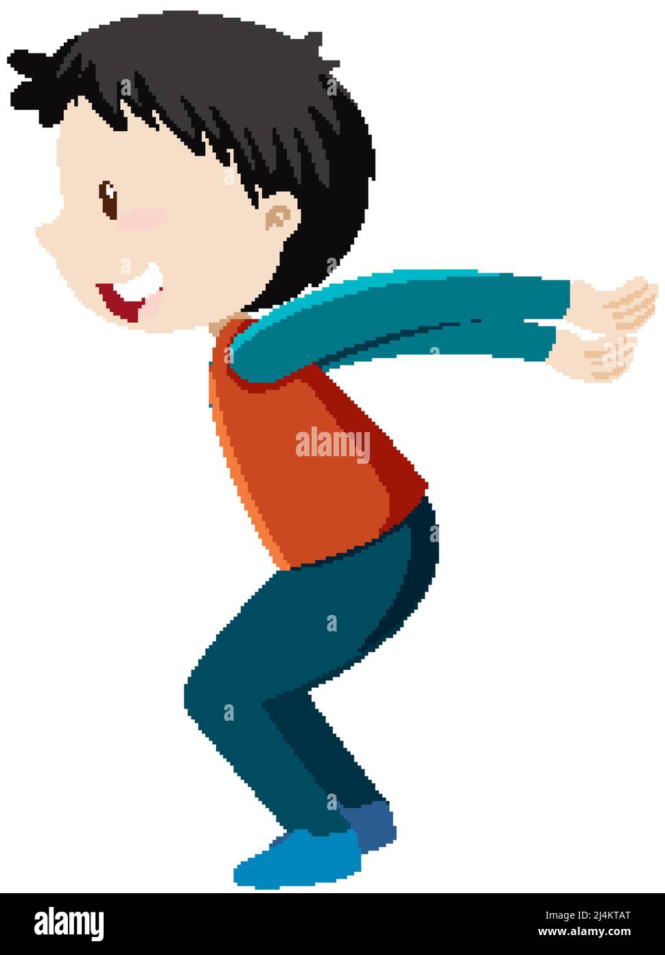 Active boy simple cartoon character illustration Stock Vector Image ...