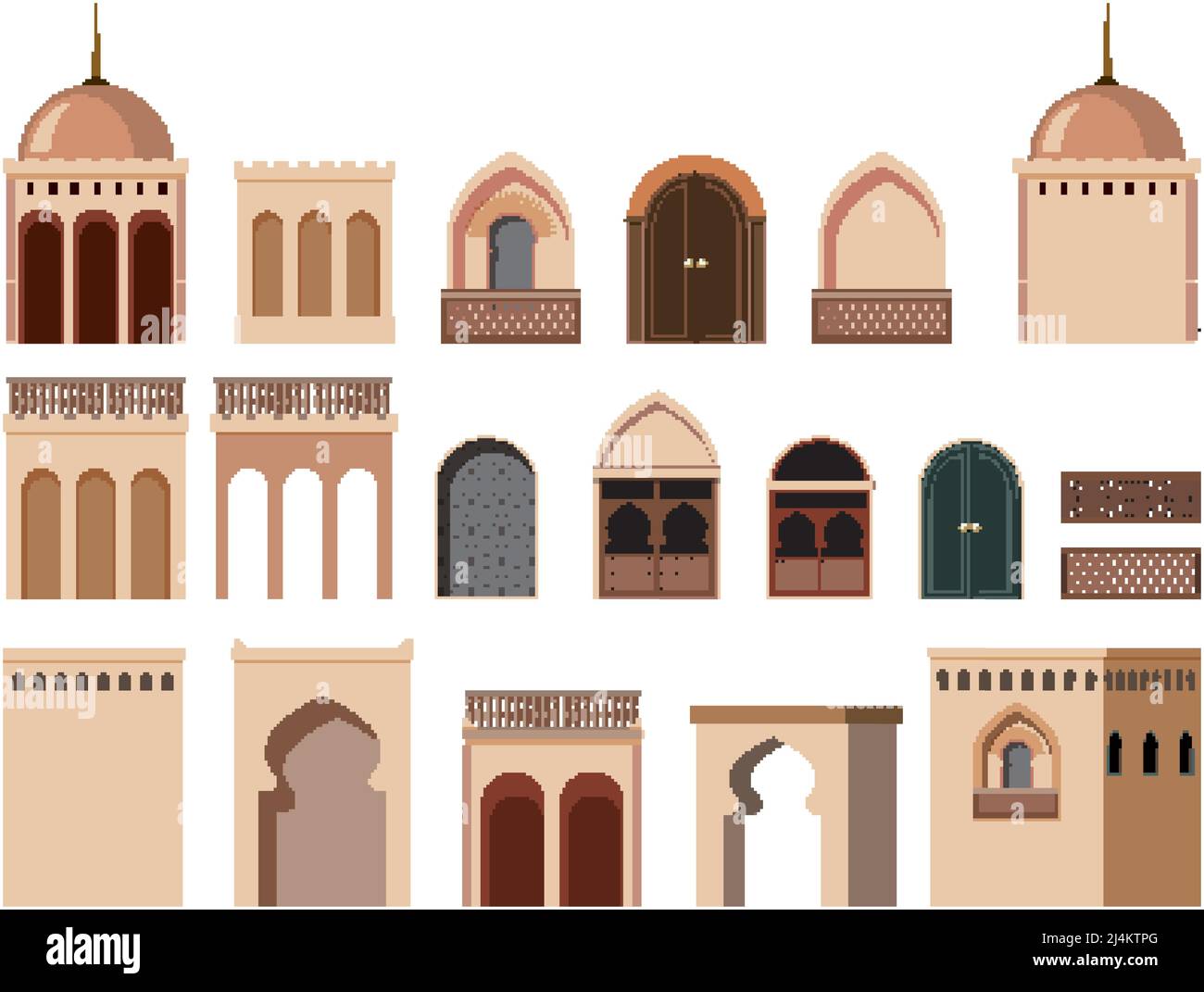 Many building design set with different windows illustration Stock ...