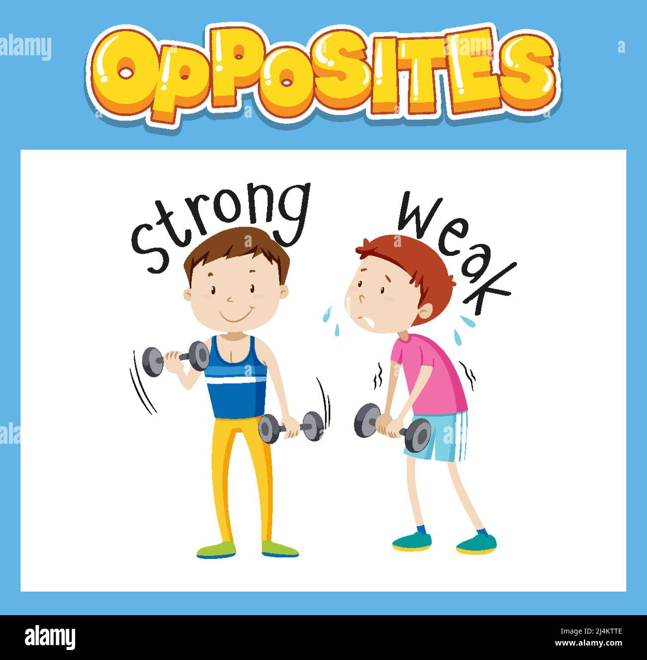 Opposite English words for kids illustration Stock Vector Image & Art ...