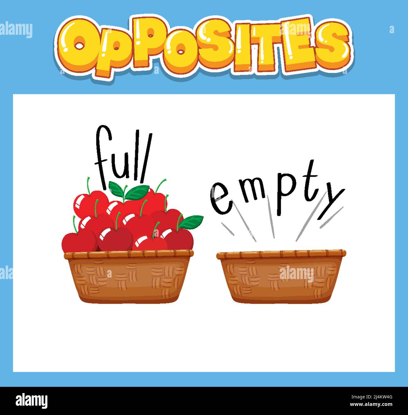Opposite English words for kids illustration Stock Vector Image & Art ...