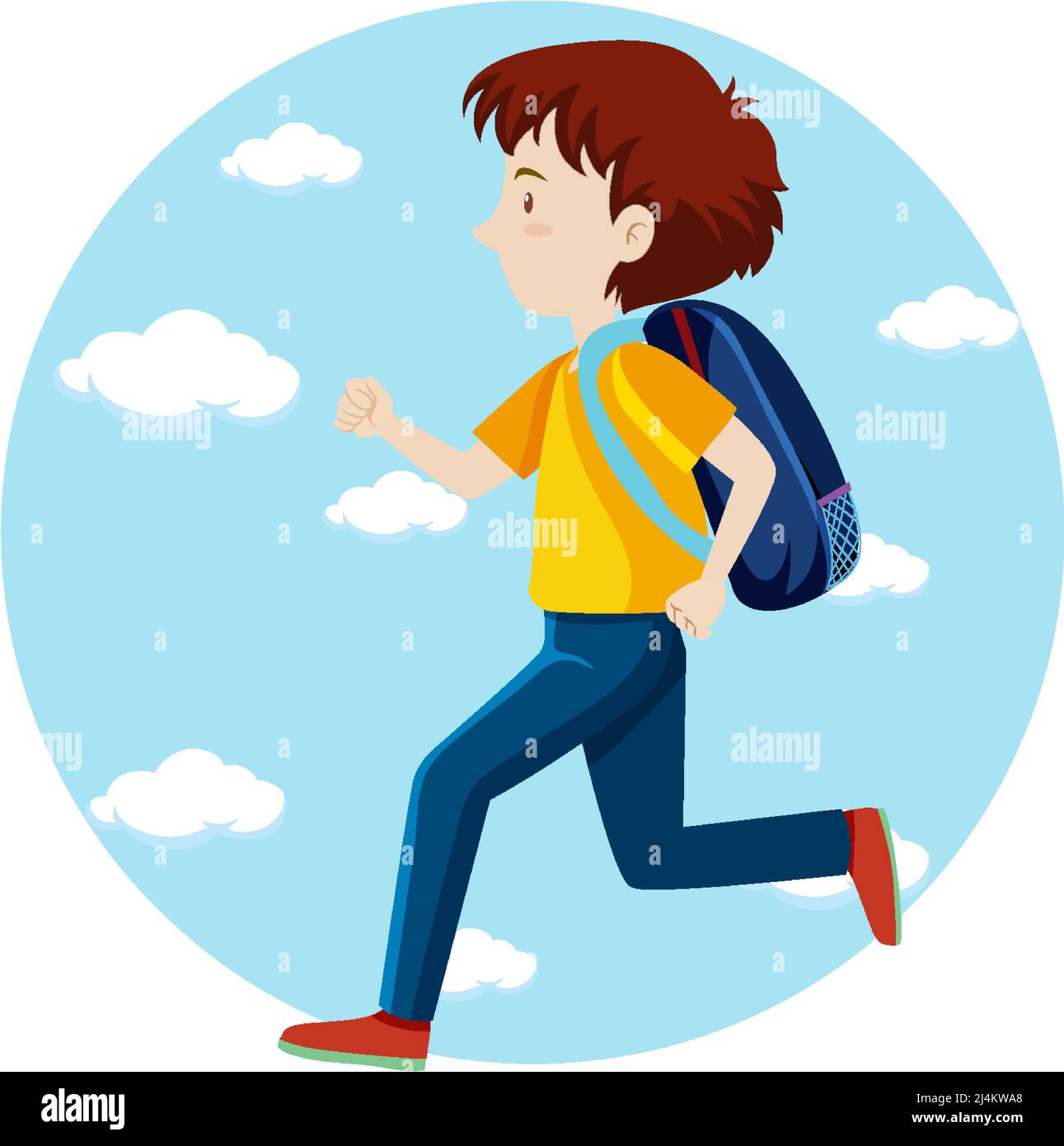 Active boy simple cartoon character illustration Stock Vector Image ...