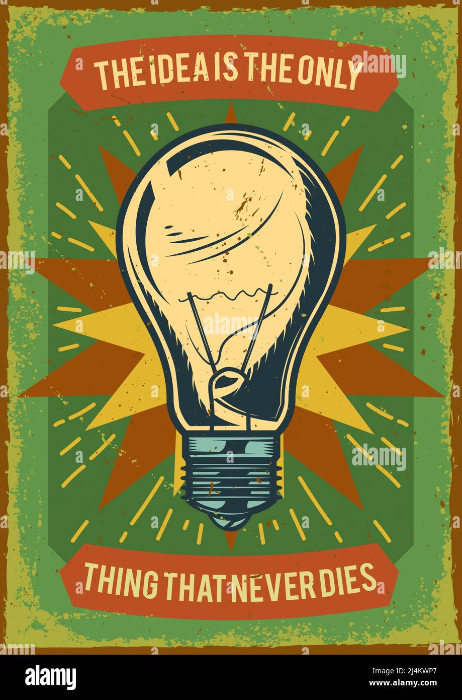 Advertising poster design with illustration of a bulb Stock Vector ...