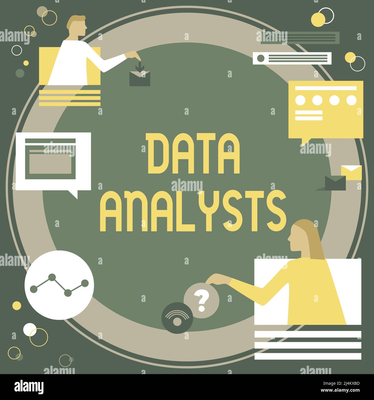 Hand writing sign Data Analysts. Conceptual photo Programmer Design and Create Report Identifies ...
