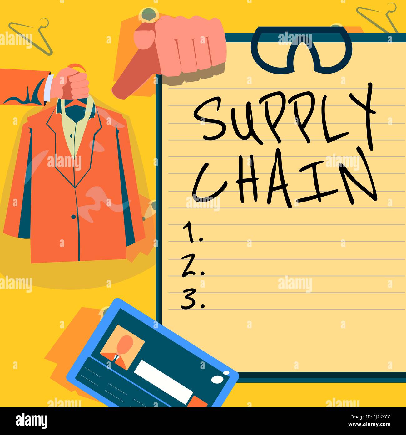 Hand writing sign Supply Chain. Business approach System of ...