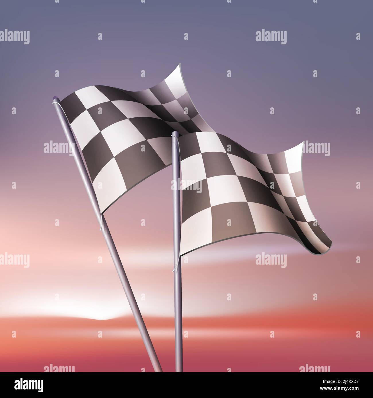 Checkered vector flags for fan and competitions. Isolated on landscape ...