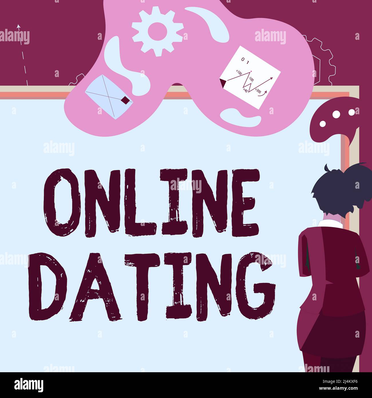 Hand writing sign Online Dating. Internet Concept Searching Matching ...