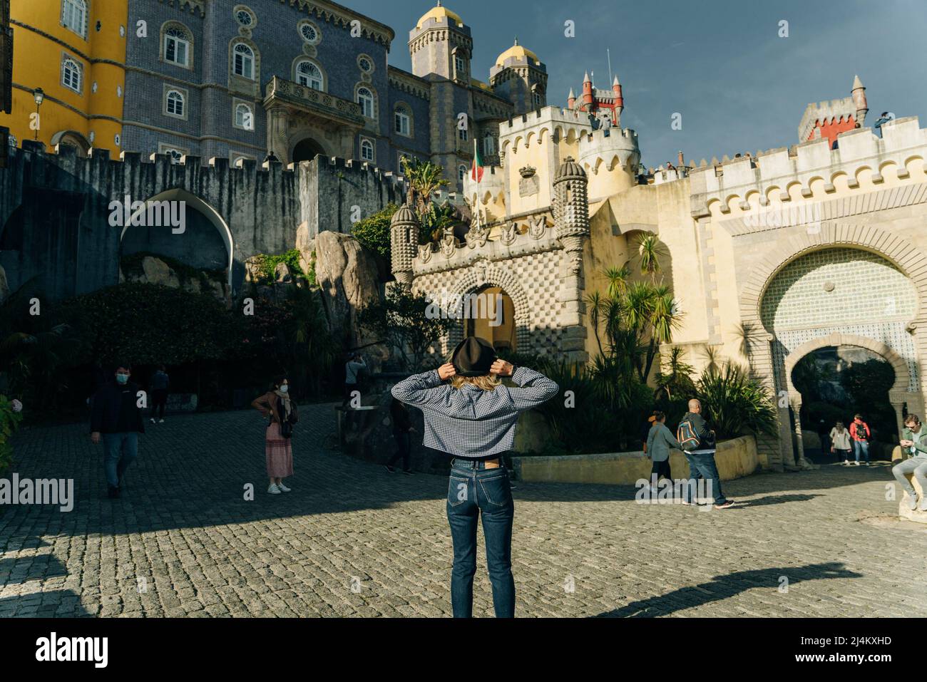 Pena Palace in Sintra, Lisbon, Portugal. Famous landmark. Most ...