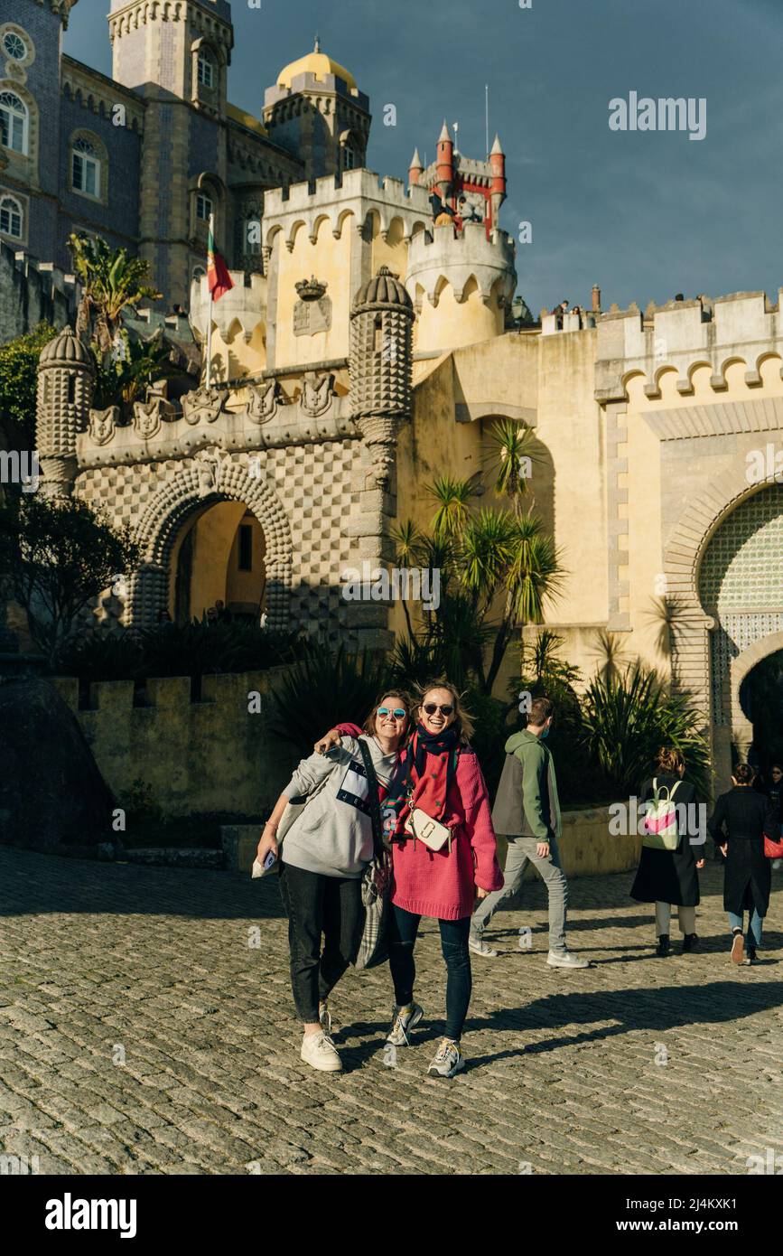 Pena Palace in Sintra, Lisbon, Portugal. Famous landmark. Most ...