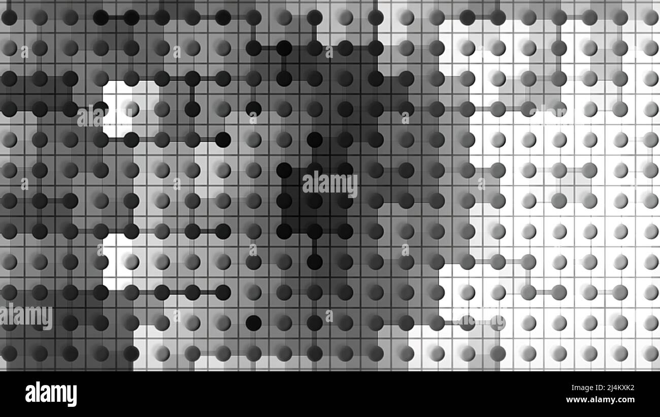 The mosaic is gray. Motion. Small squares shimmer together with black ...