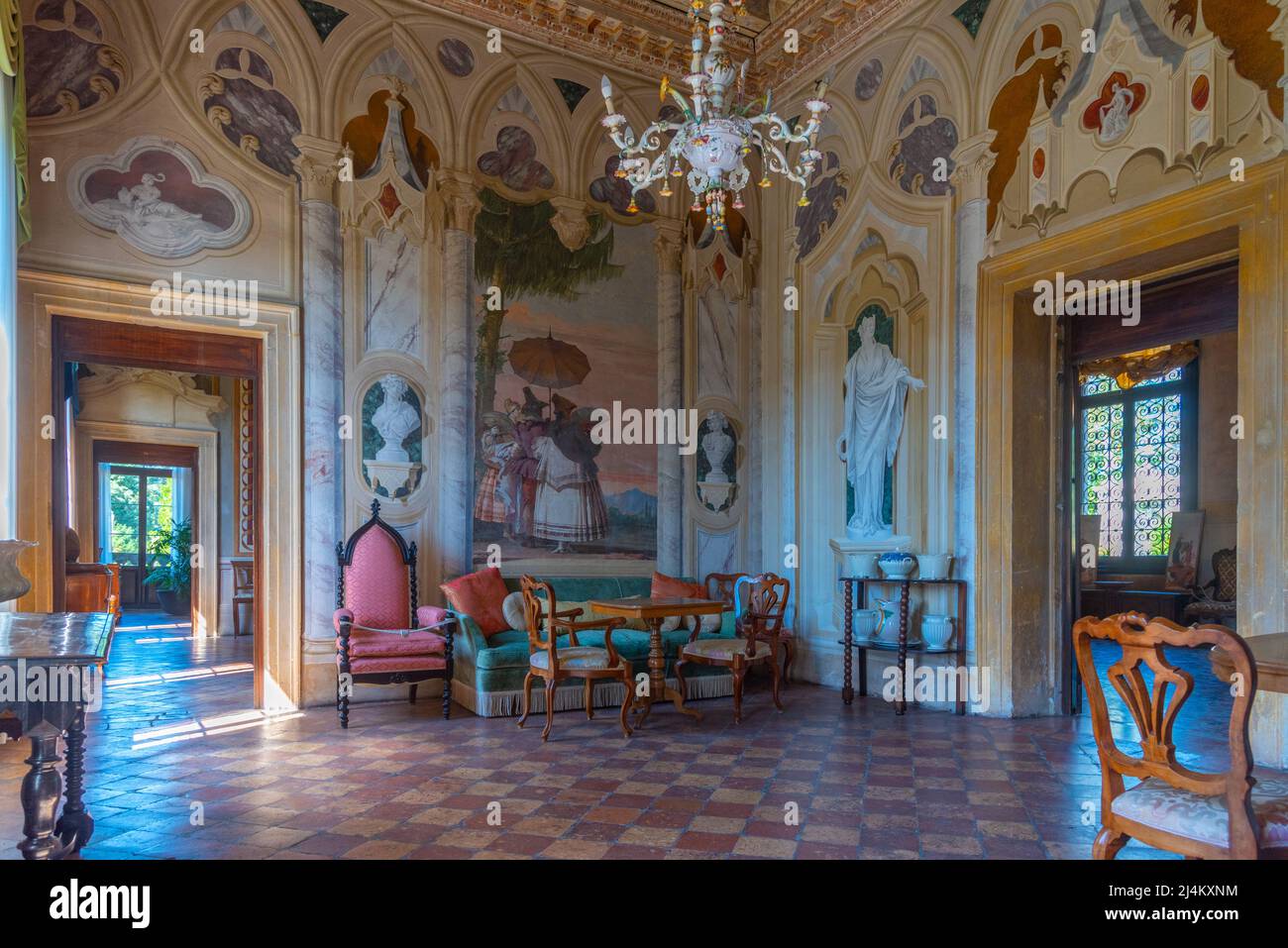 Vicenza, Italy, August 29, 2021: Interior inside in the Palazzina di ...