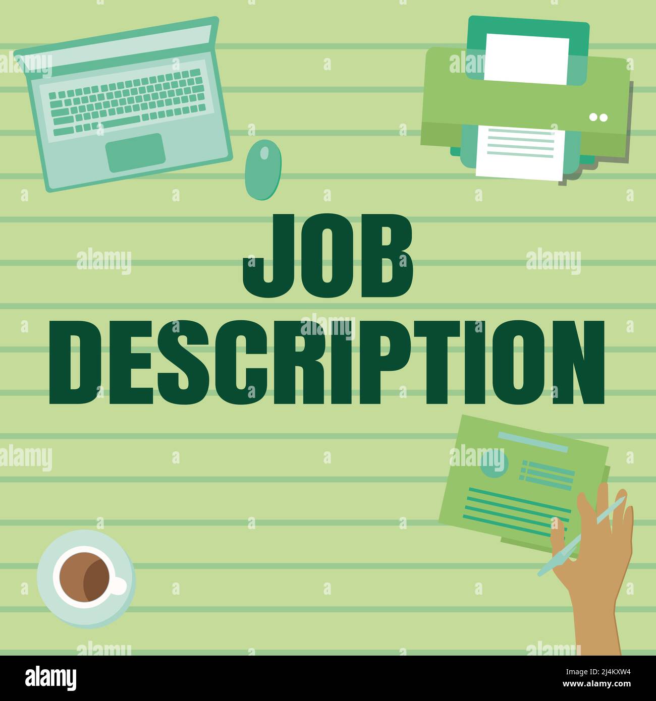 Writing displaying text Job Description. Business idea A document that ...