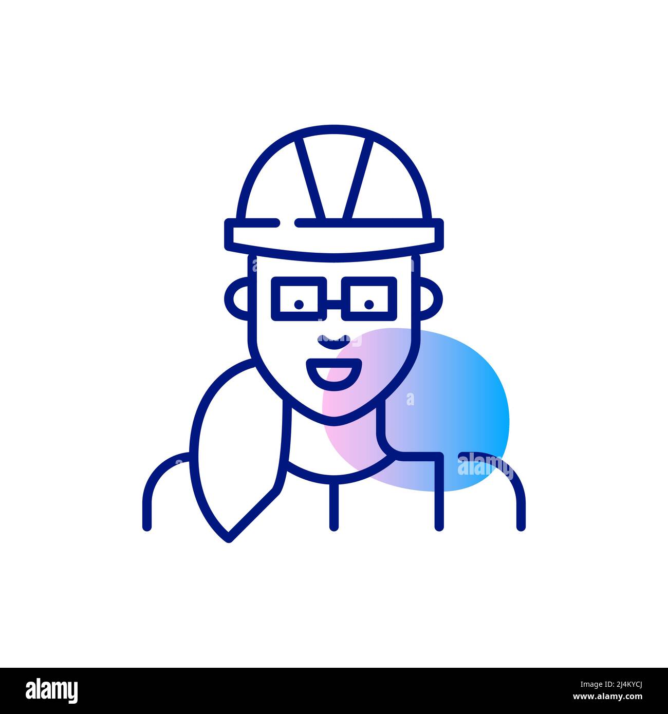 Female construction engineer or manager. Woman wearing a hard hat and ...