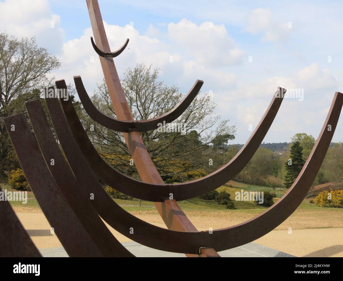 Replica sculpture of the Anglo-Saxon ship found during archaeological ...
