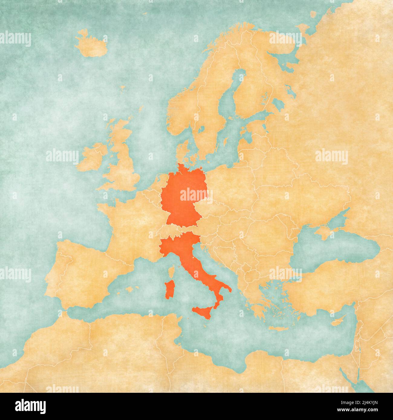 Map Of Germany And Italy Italy With The Addition Of The Southern Parts