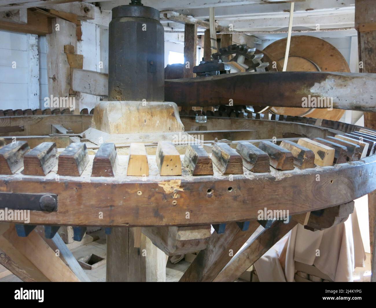 Interior view of the historic Tide Mill at Woodbridge, where the ...