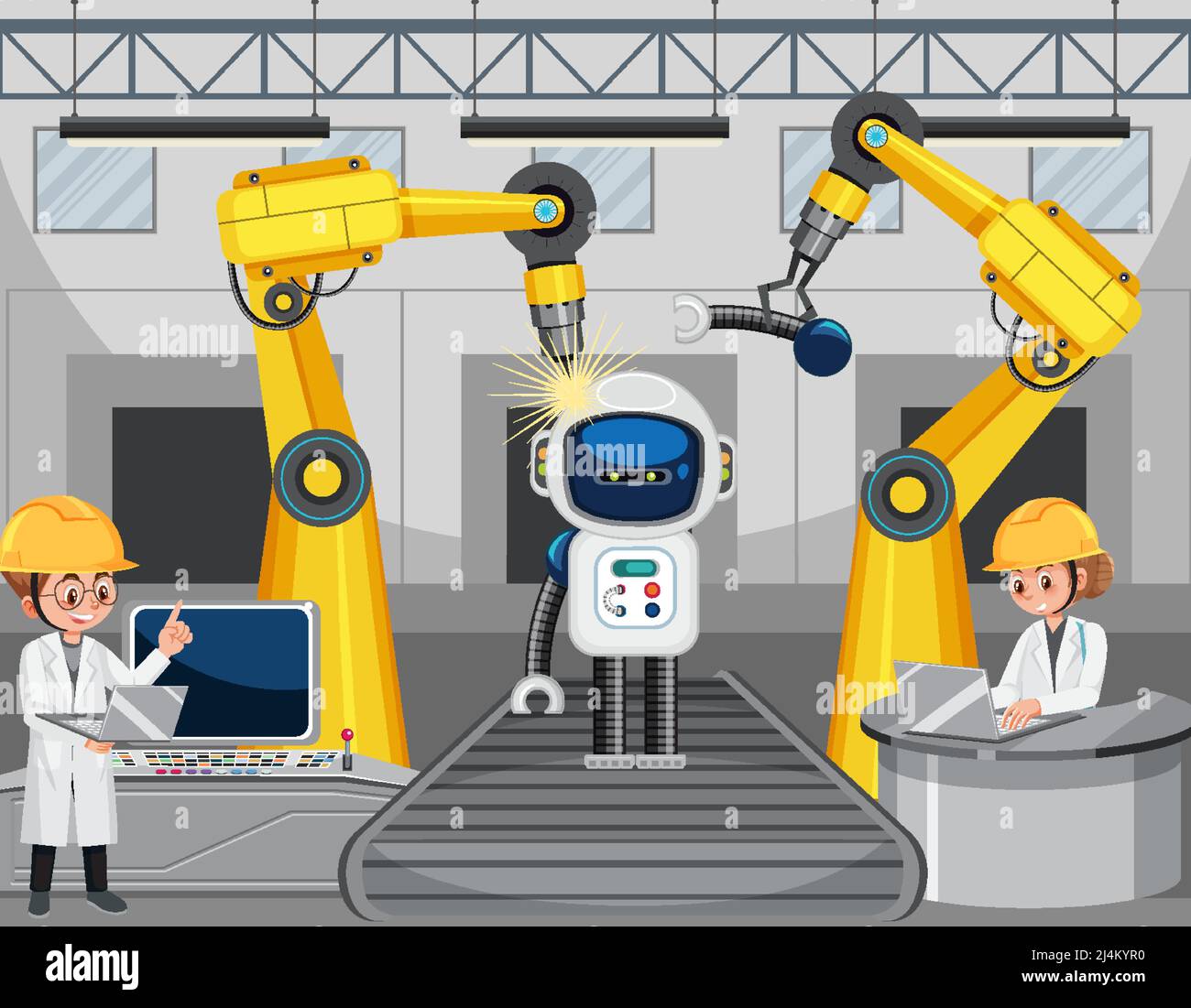 Robot automation industry concept illustration Stock Vector Image & Art ...