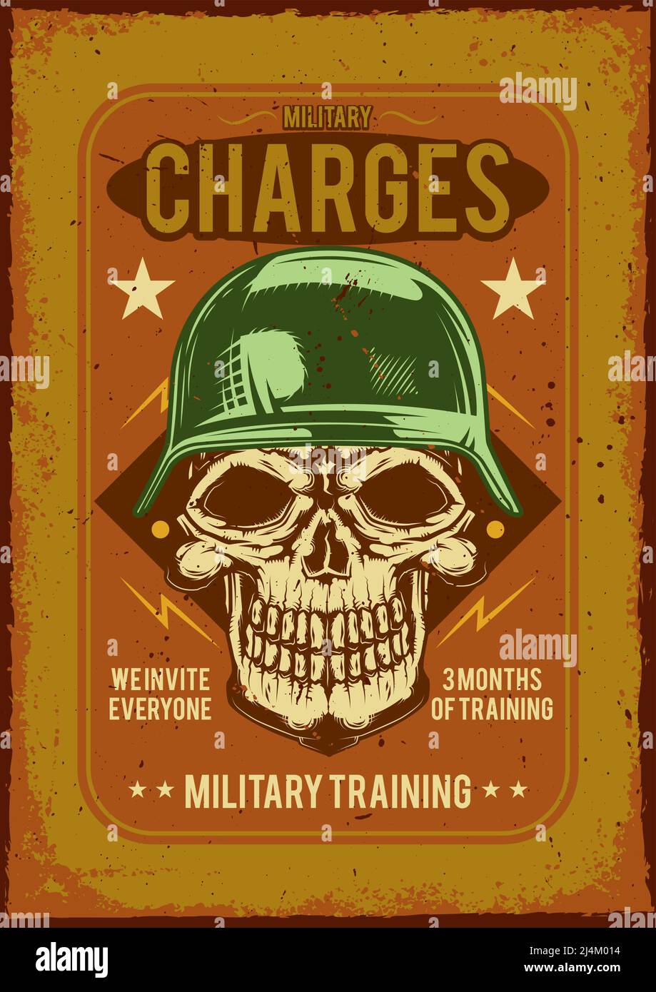 Advertising poster design with illustration of a soldier on dusty ...