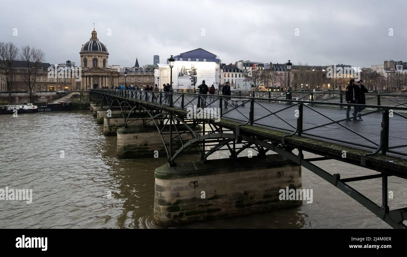 Architectural detail of the Pont des Arts (bridge of arts), a ...