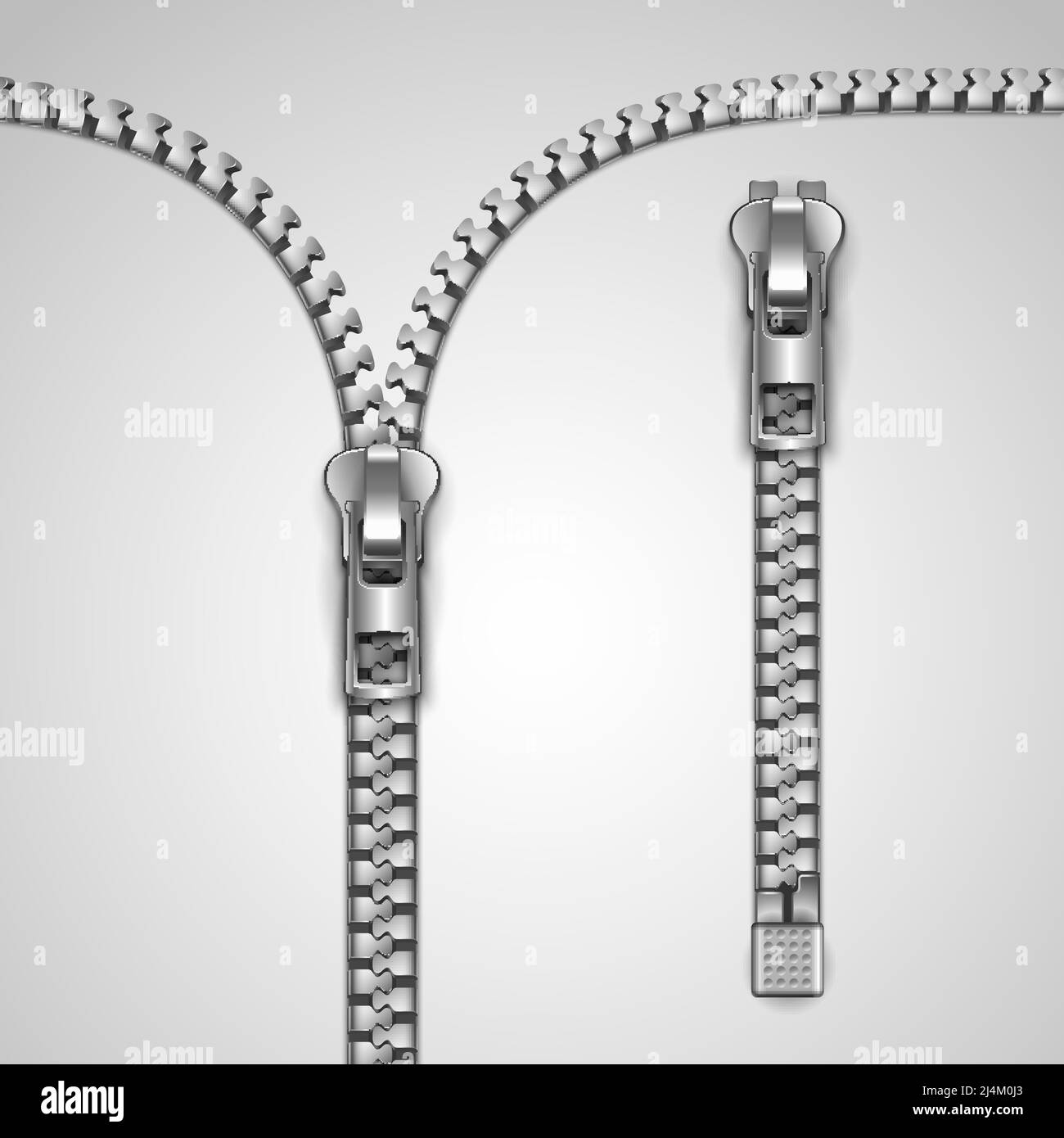 Metal realistic open and closed zipper template vector illustration Stock Vector Image & Art - Alamy