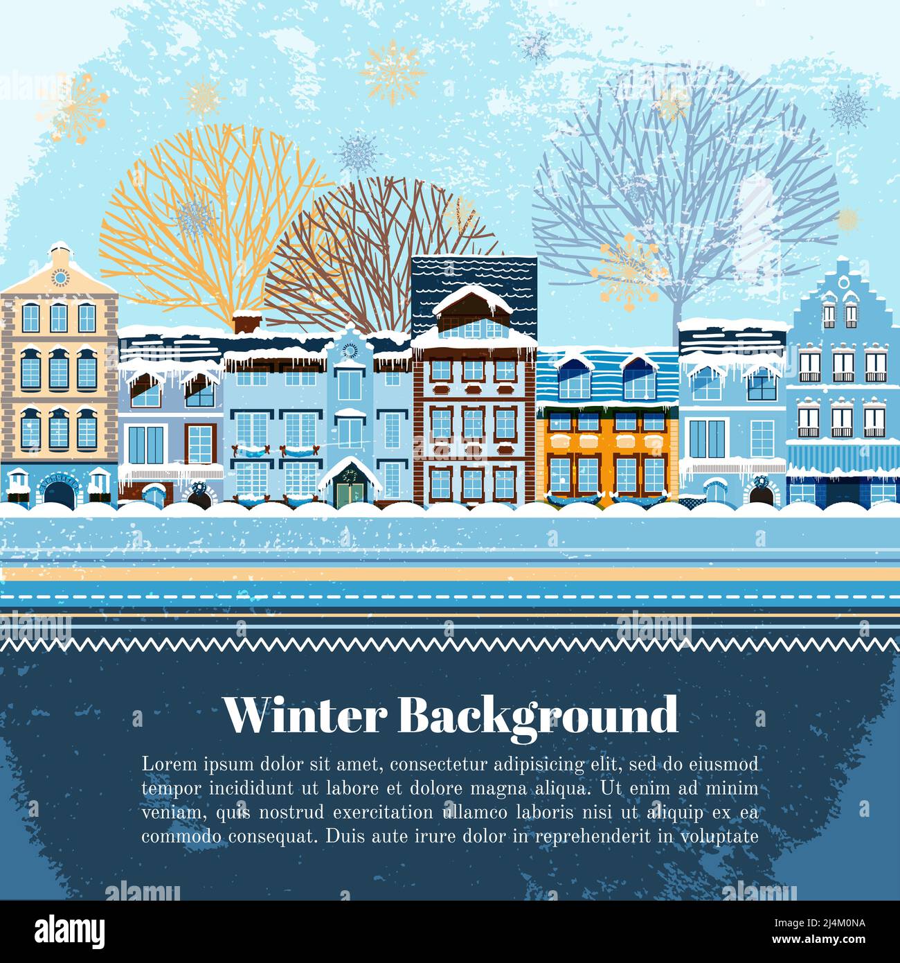 Winter invitation postcard template design vector illustration Stock ...