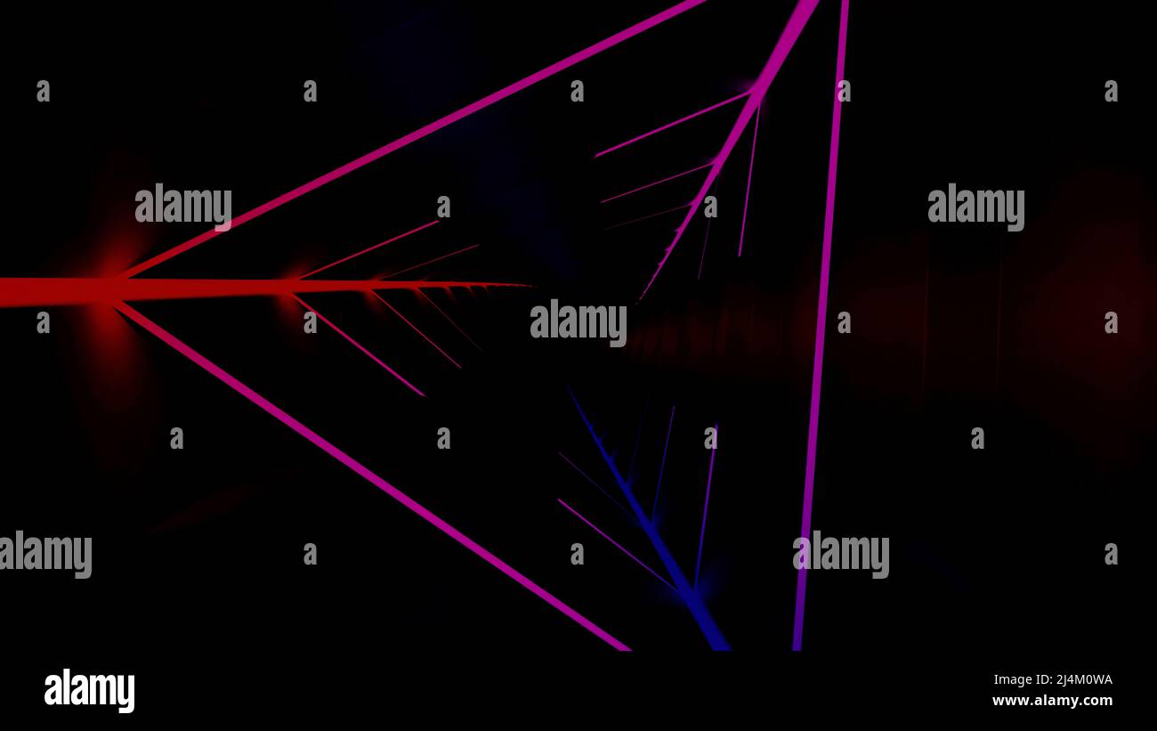 Traffic in triangular tunnel. Design. Movement through black triangular ...