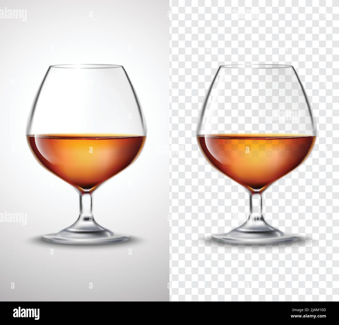 Wine glass with golden alcohol drink serving 2 vertical banners set ...