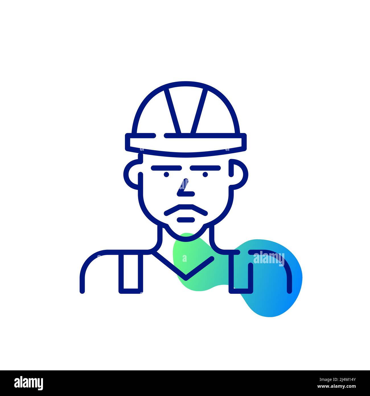Construction contractor wearing a hard hat and overall. Pixel perfect ...