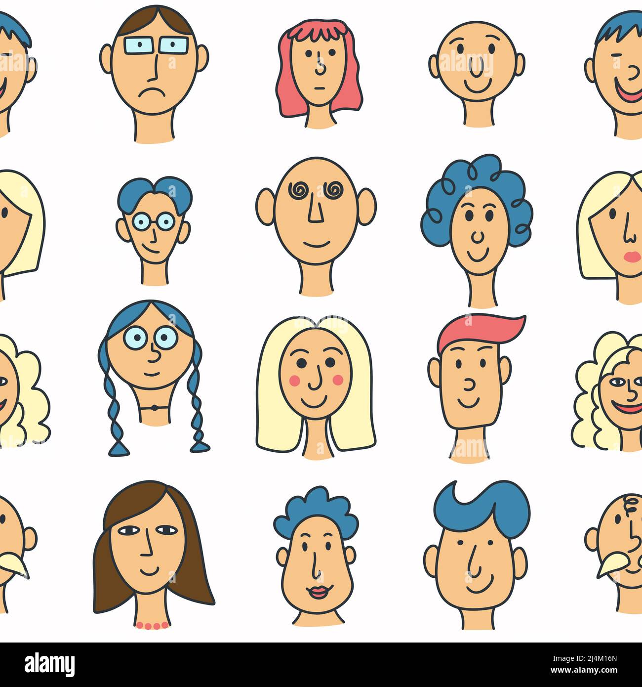 Diverse people faces seamless pattern Stock Vector Image & Art - Alamy