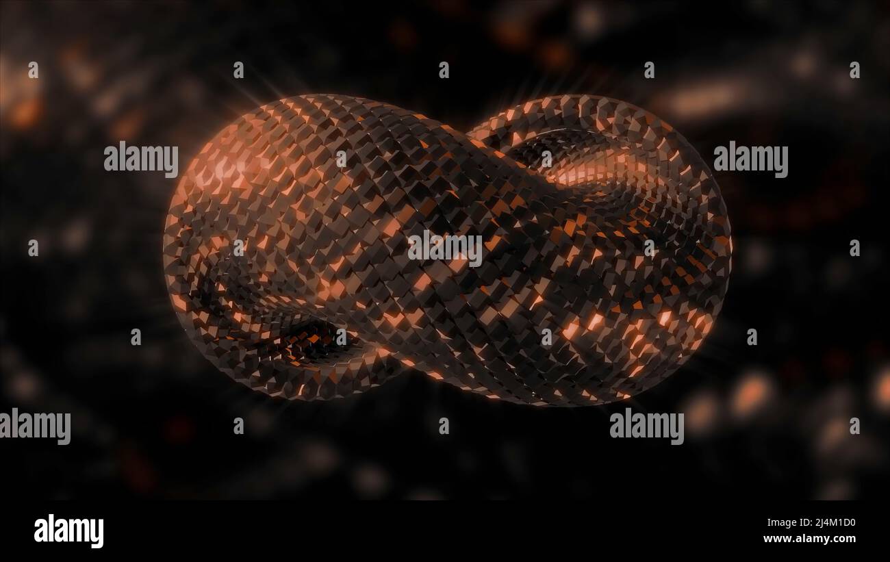 Infinity sign of bronze color on a dark shimmering background, seamless ...