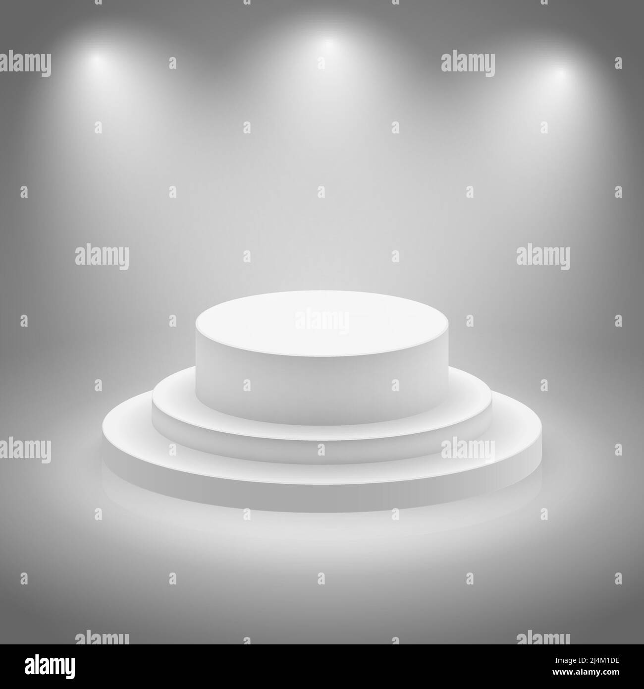 White empty illuminated stage podium vector illustration Stock Vector ...